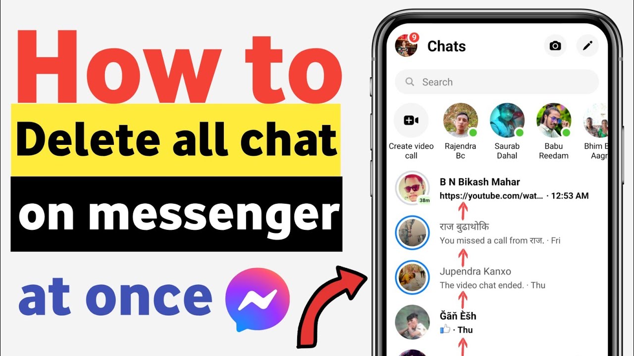 How to Delete messenger all chat ! Facebook chat Delete kaise kare ...