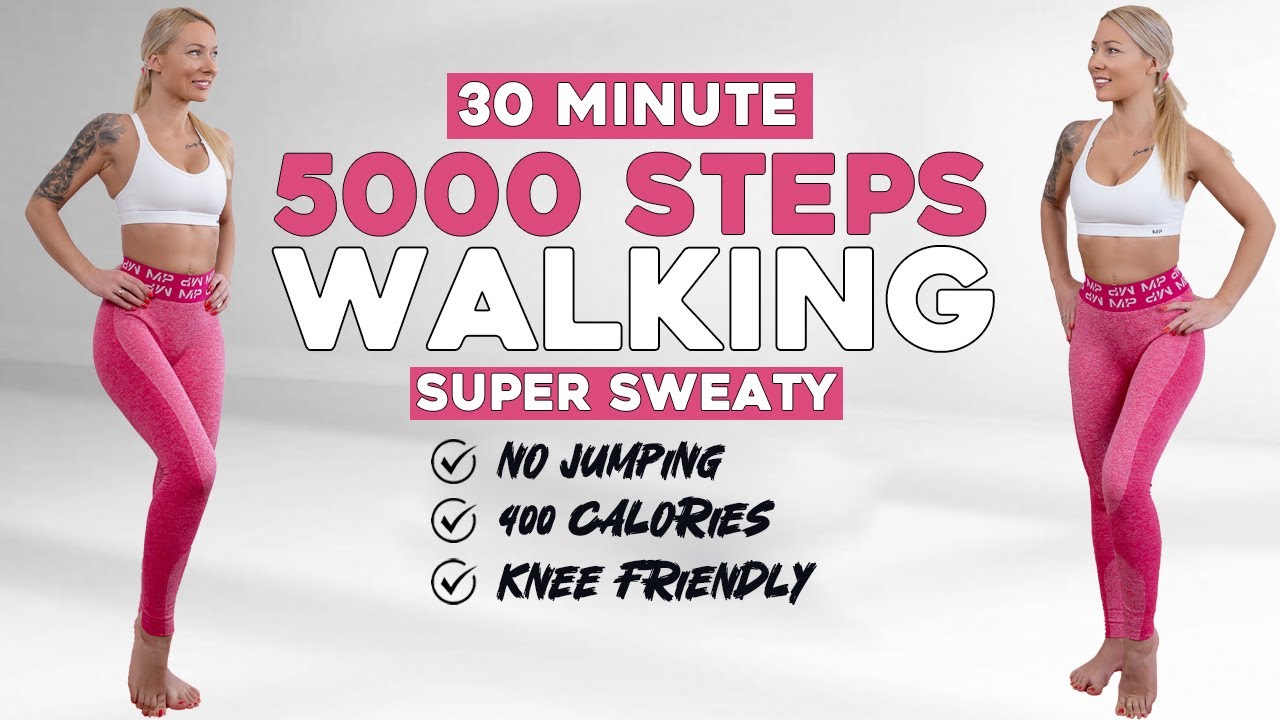 5000 STEPS WALKING Cardio Workout For Weight Loss Knee Friendly No ...