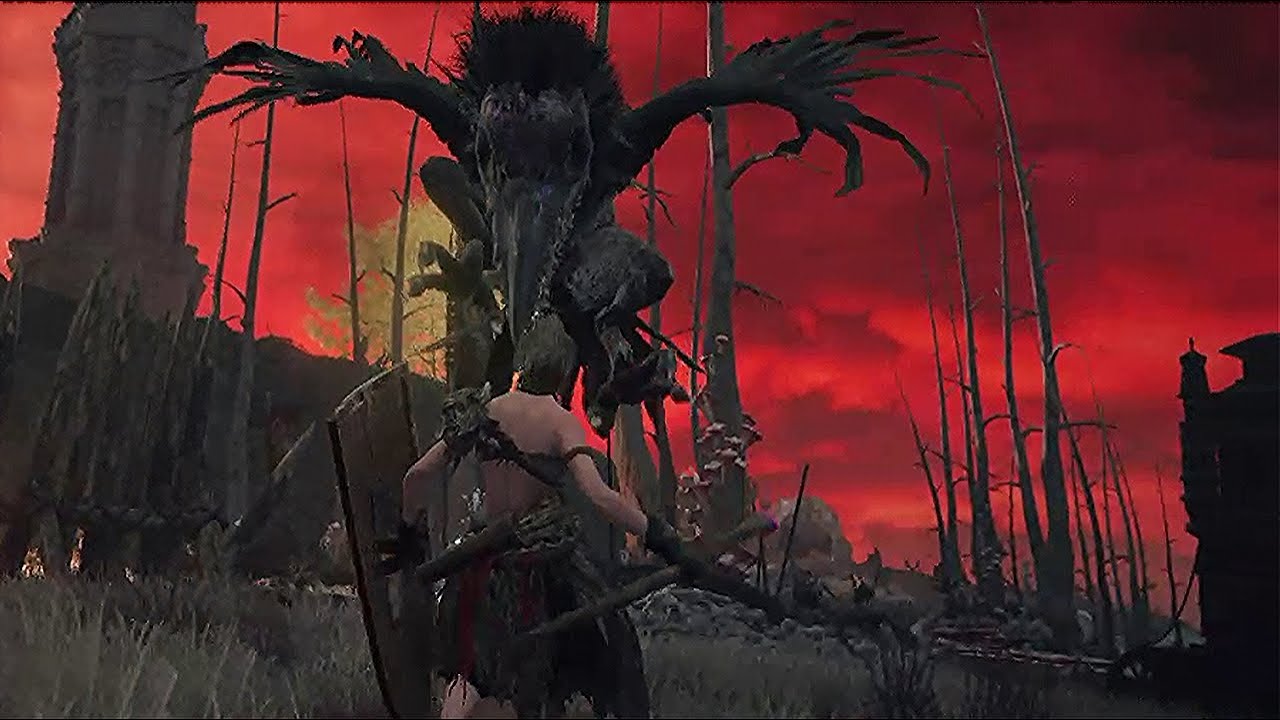 Elden Ring: non-Boss Fight - Monstrous Dog + Monstrous Crow + Radahn ...