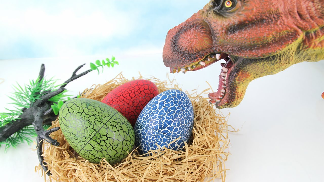 T Rex Try to Steal Dinosaur Eggs! 4D PUZZLE DINOSAUR SURPRISE TOYS ...