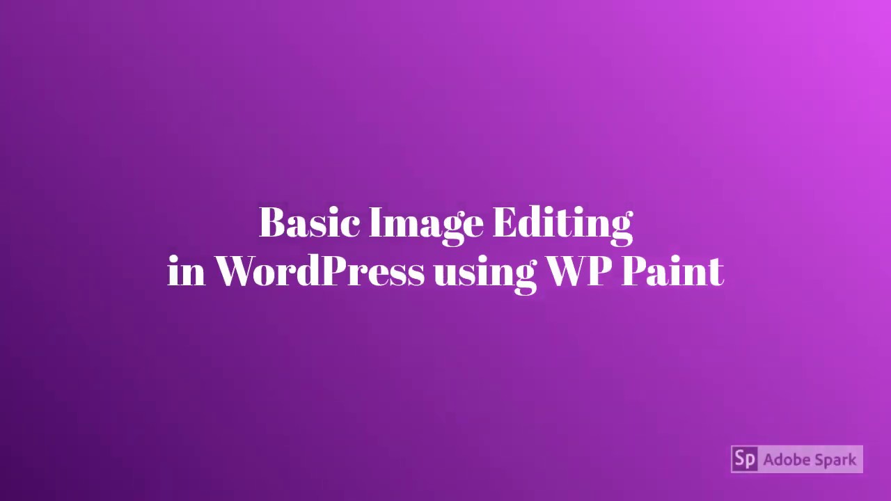 Basic Image Editing in WordPress using WP Paint Plugin - YouTube