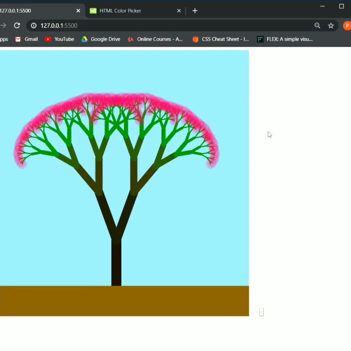 Fractal tree animation using p5.js - YouTube