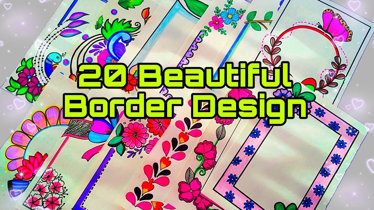 20 Beautiful Border Design/Front Page Design For School Notebook/Art ...