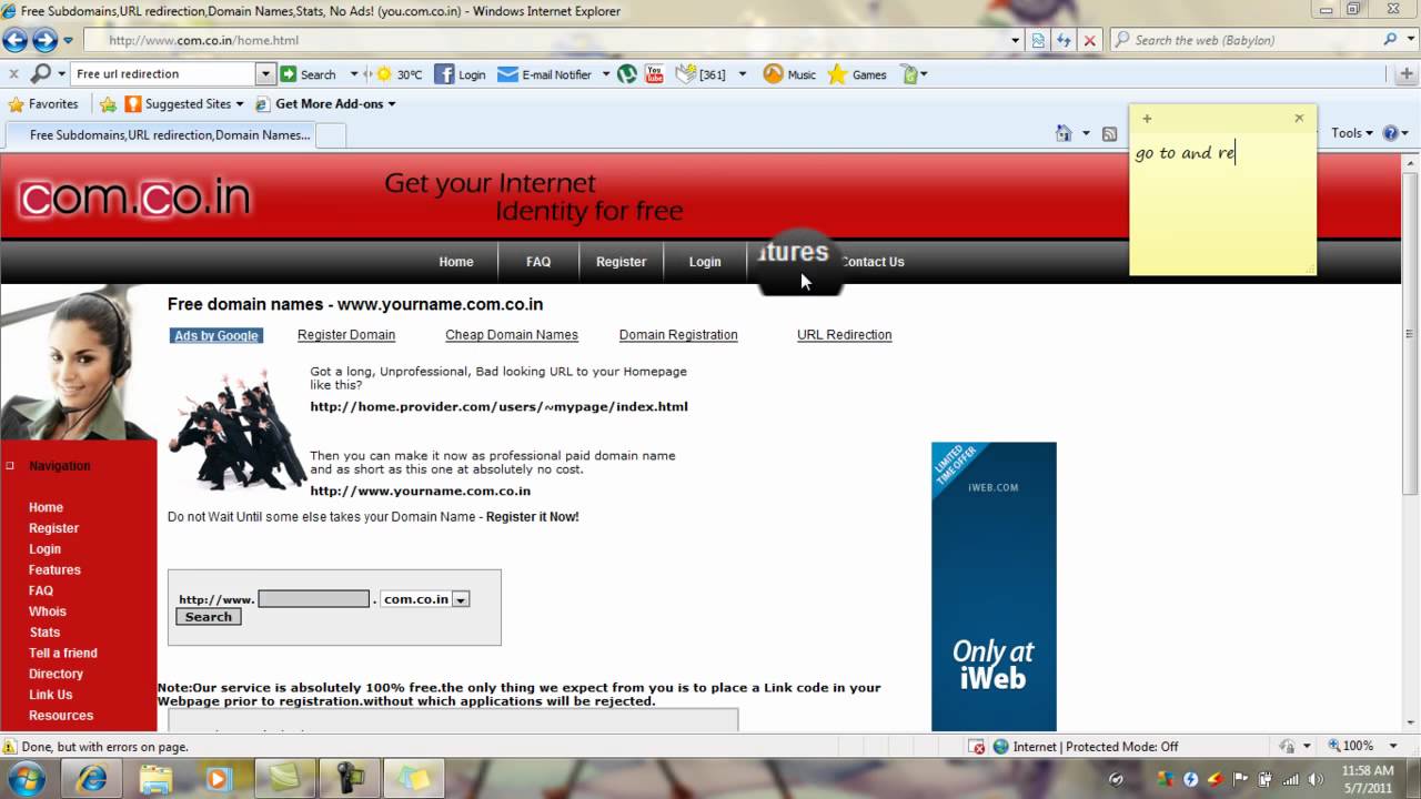 How to get a free domain name(com.co.in) - YouTube
