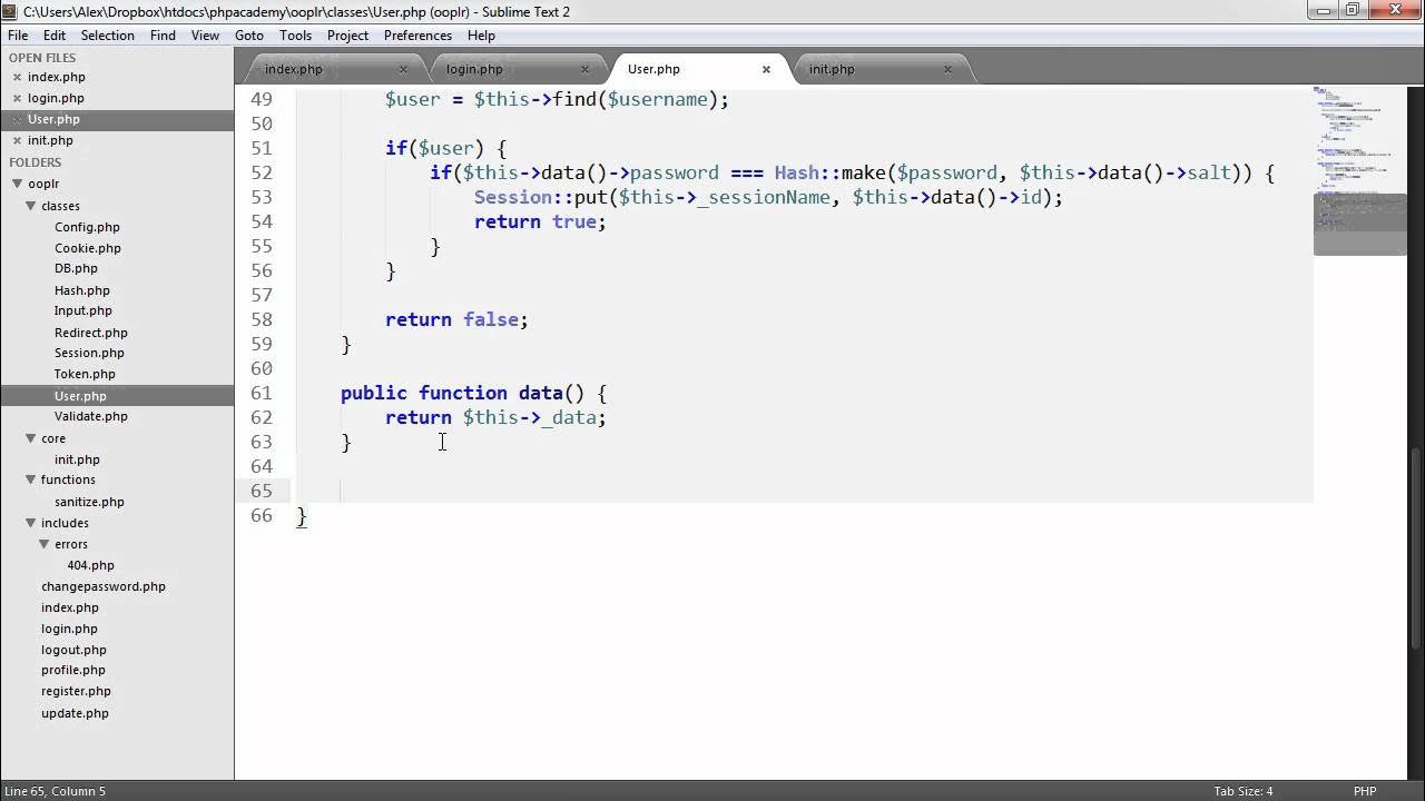 PHP OOP Login/Register System: Checking Signed In (Part 17/23) - YouTube