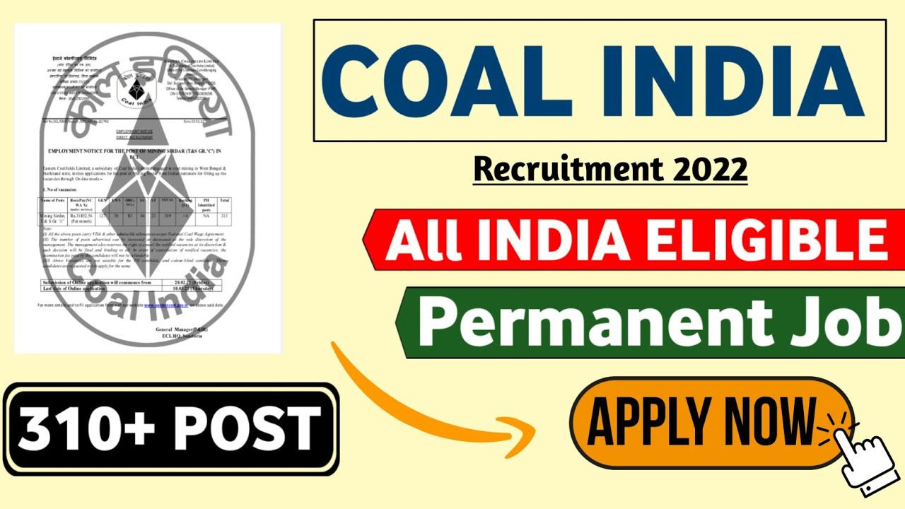 Eastern Coalfields limited Recruitment 2022 | Fresher | ECL Vacancy ...