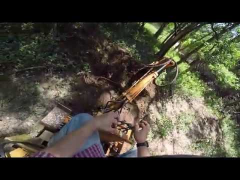 Case / Davis D100 Backhoe Digging Tree Stumps. (#3 - Head Cam) Pandemic ...
