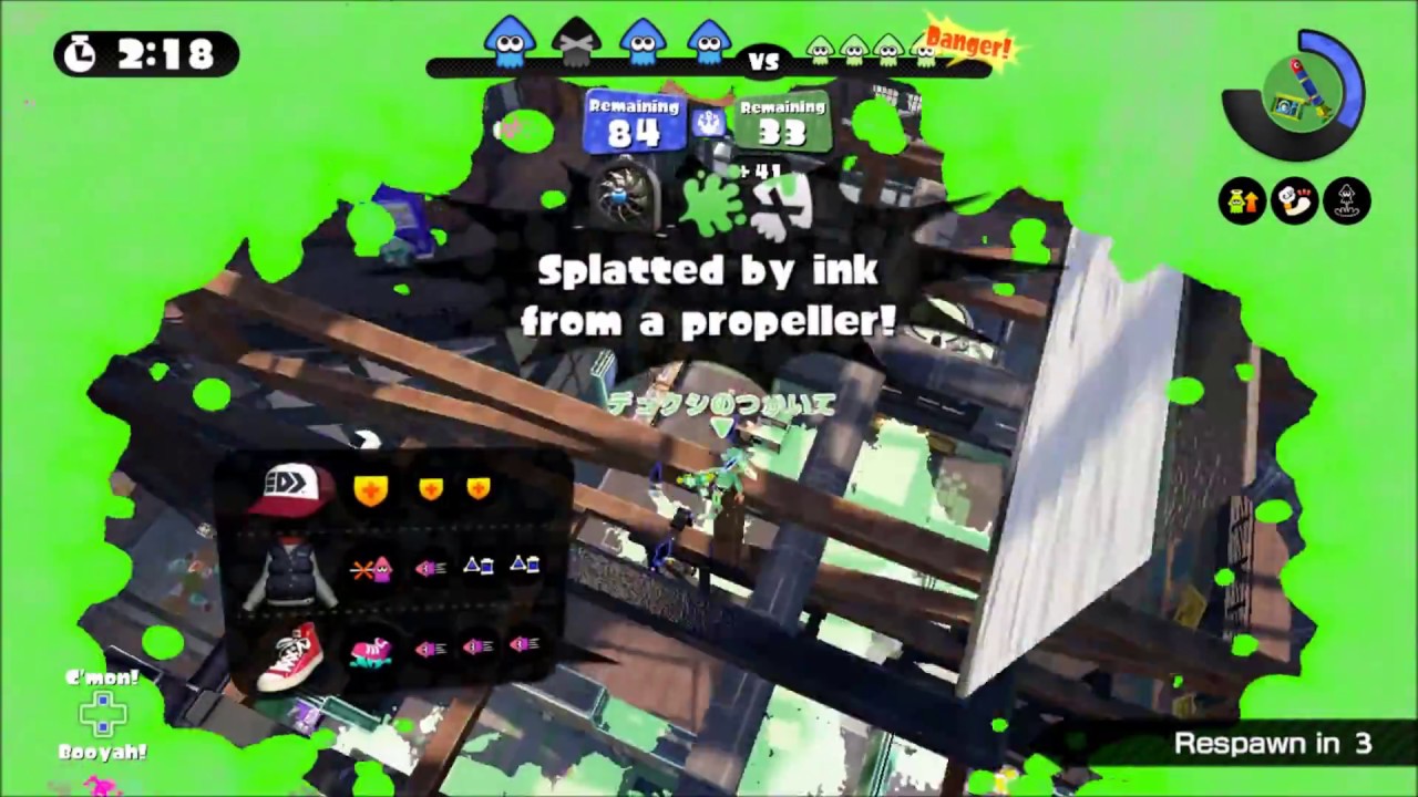 Splatoon splatted by ink from a propeller - YouTube