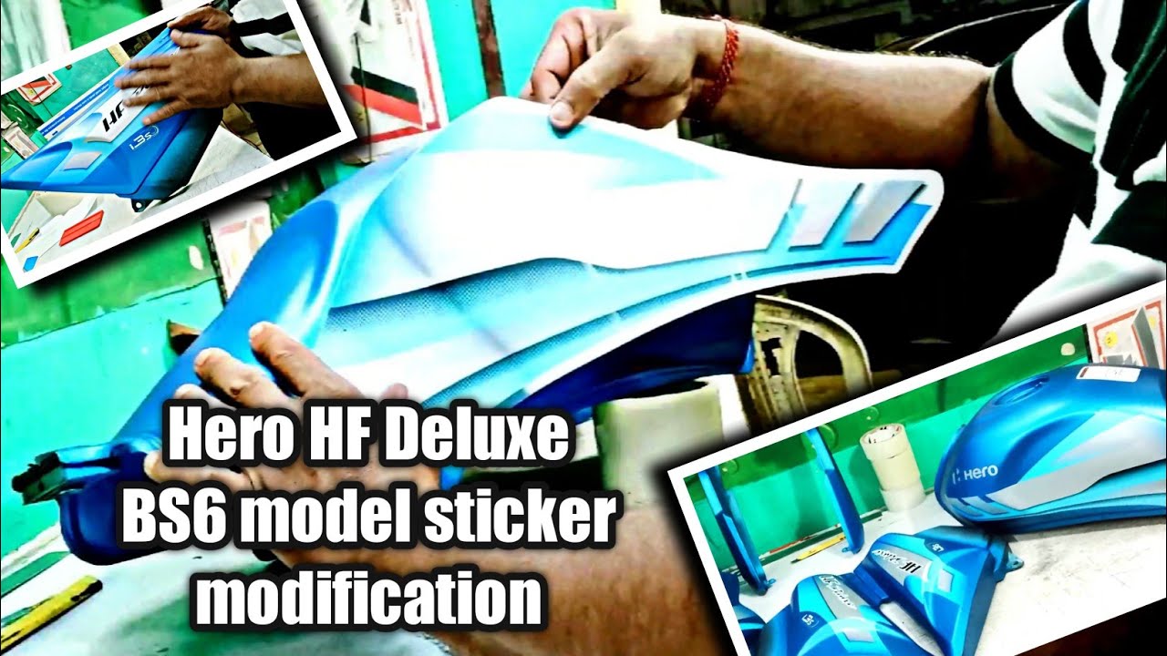 Hero HF Deluxe BS6 model sticker ️ modification 🙏🙏🙏 - YouTube