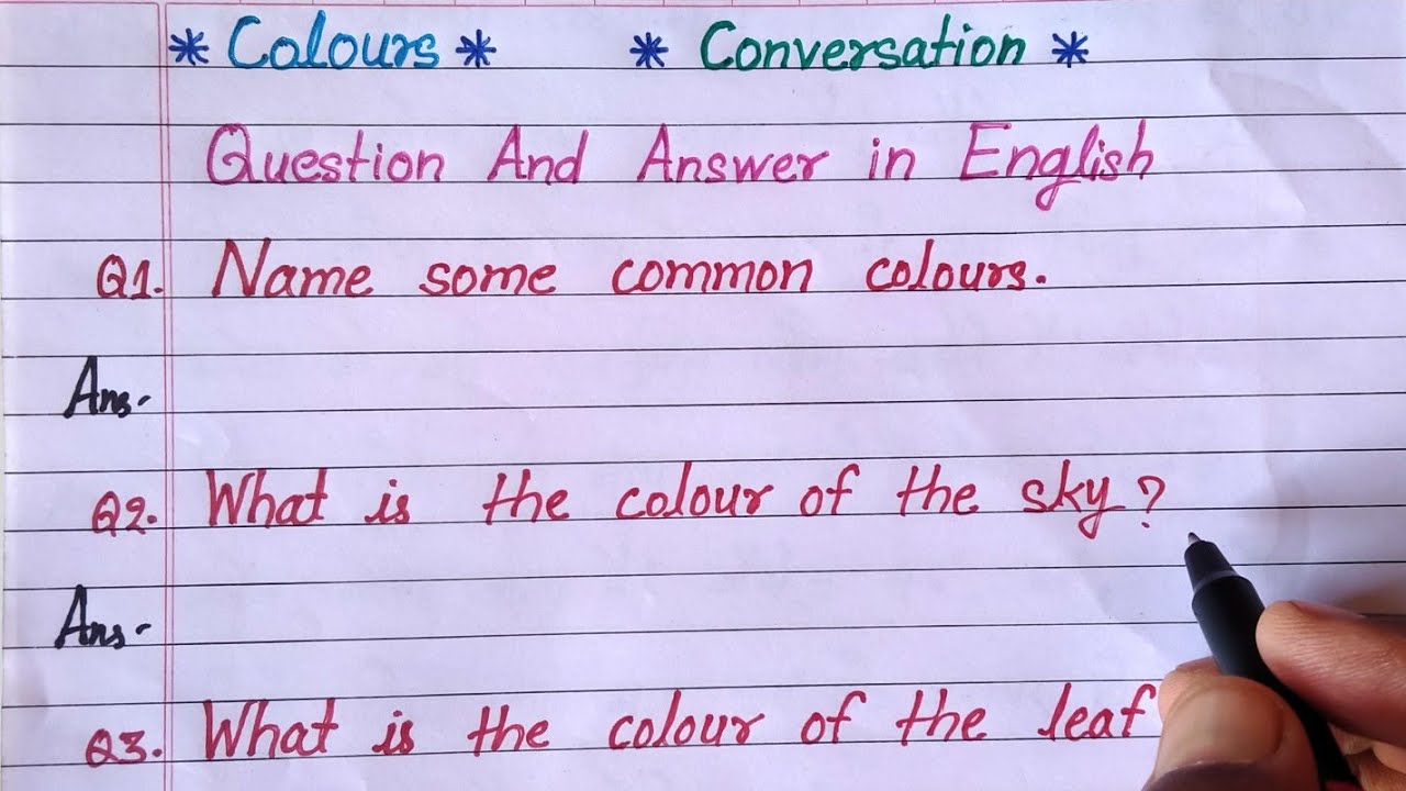 english question and answer on colours | english conversation practice ...