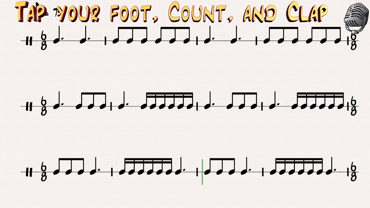Daily Rhythmic Counting Exercises: #14 Compound Meter 6/8 part 10 - YouTube