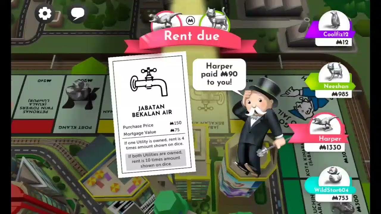 Monopoly Mobile Gameplay Walkthrough Quick Mode in Classic Map with Randoms Part 2 (Android/iOS ...