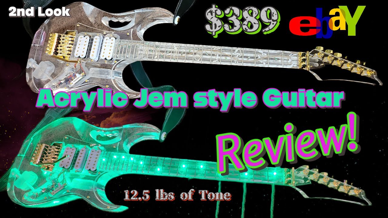 Amazing Value! eBay Acrylic JEM Style Guitar Review: 24 Perfect Frets ...