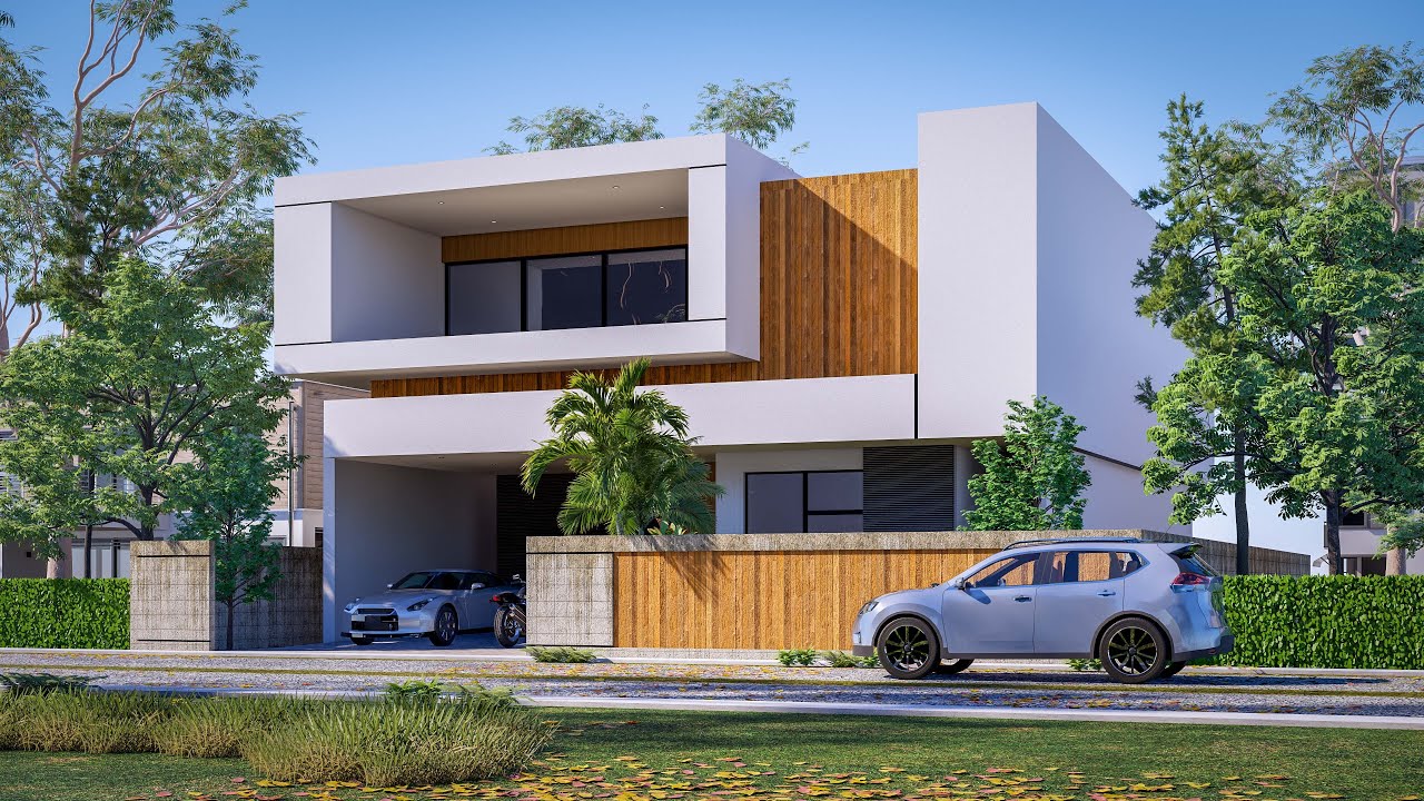 A R D E V I S | Rendering Eksterior Rumah Modern Sketchup Enscape 3.2 ...