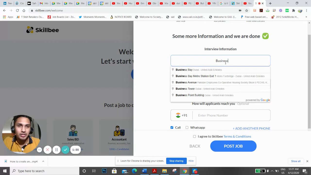 How to post a job in SKILLBEE - YouTube