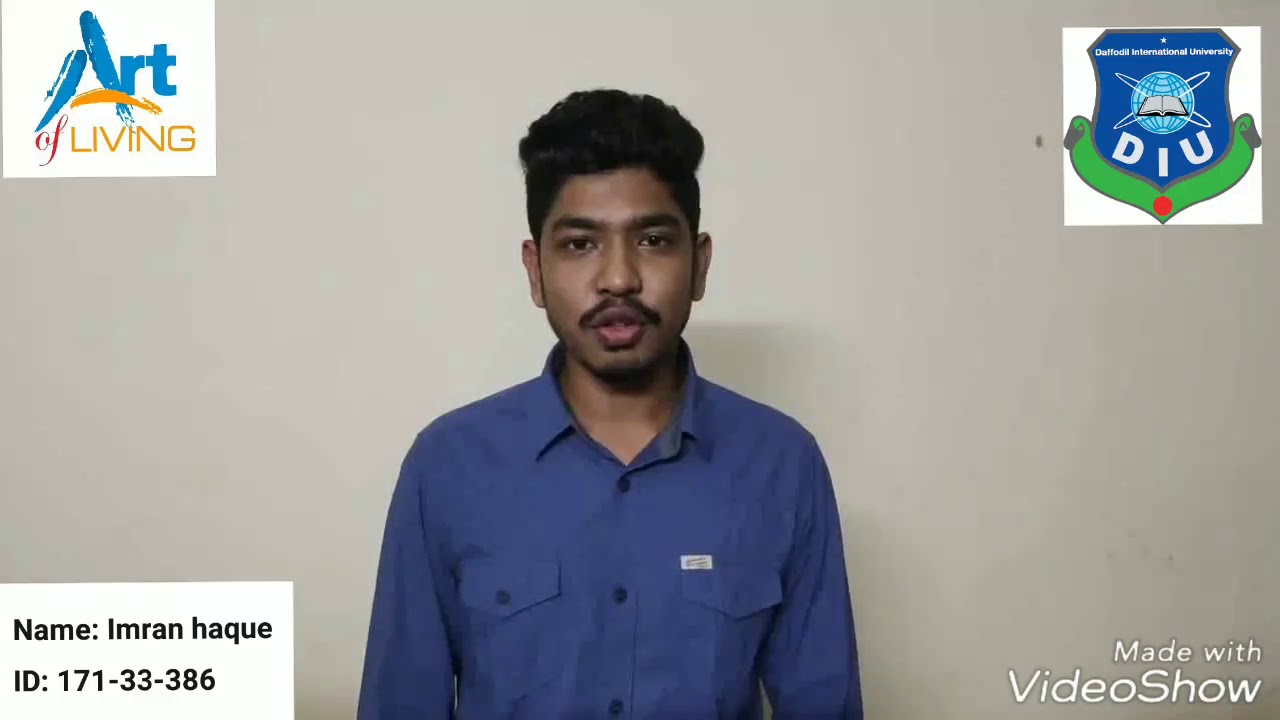 Imran Haque || ID: 171-33-386 || Art of living - YouTube