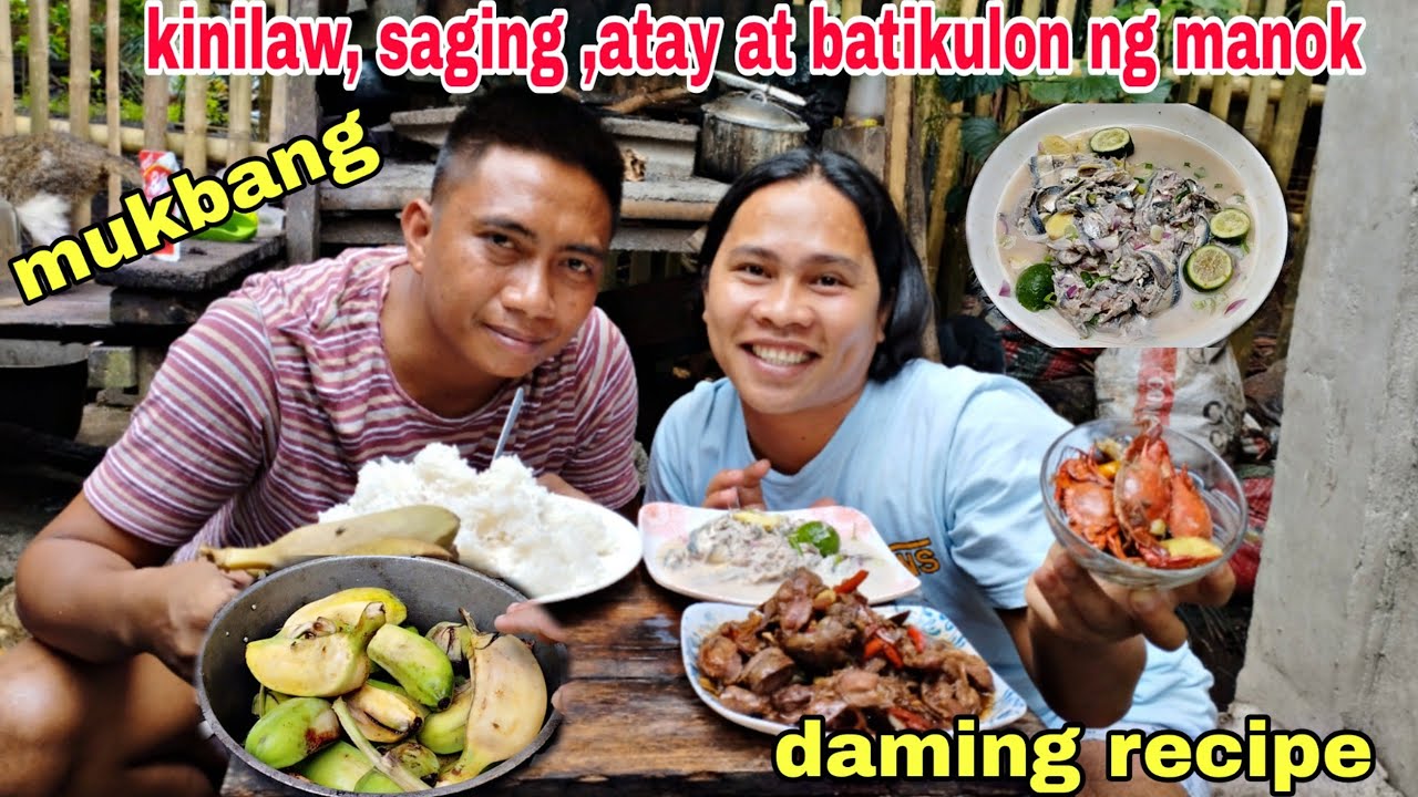 MUKBANG ATAY AT BATIKULON NG MANOK, KINILAW ,ALIMANGO AT SAGING ...
