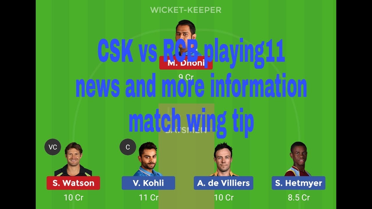 RCB vs CSK 1st T20 match, CSK vs RCB 1st IPL match 2019, CSK vs RCB ...