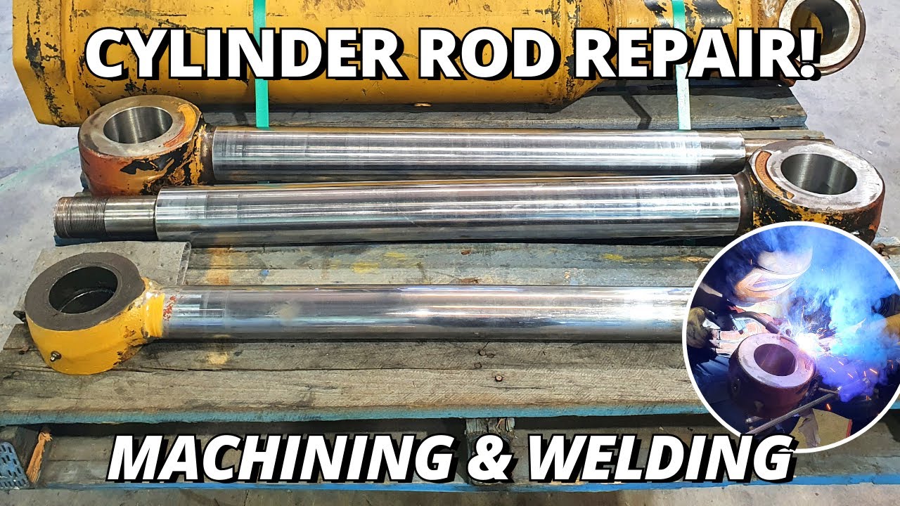 Repair THREE Dozer Cylinder Rods | Machining & Welding - YouTube