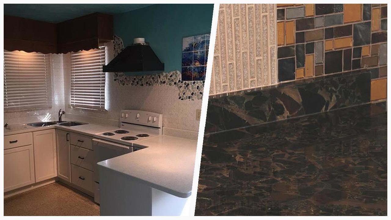 75 Mid-century Modern Kitchen With Matchstick Tile Backsplash Design ...