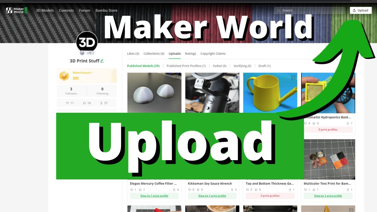 How to Upload a Model to Bambu Labs Maker World - YouTube
