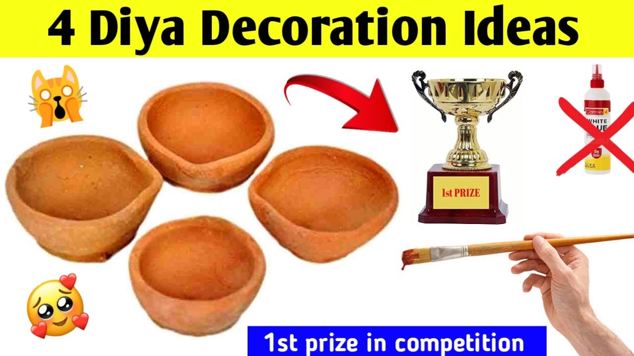 Diya Decoration Ideas/Diya Making Competition/Diya Decoration Ideas For ...