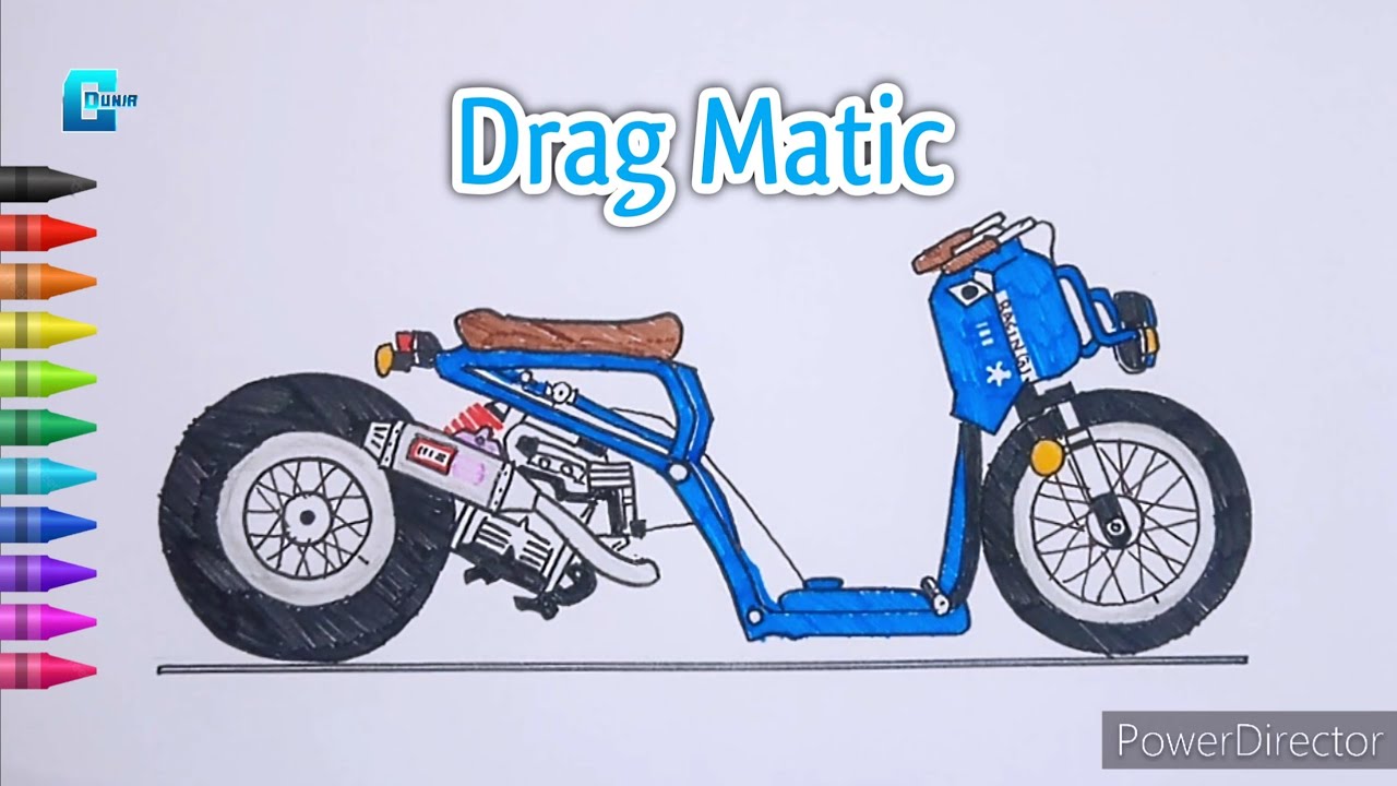 CARA MENGGAMBAR MOTOR DRAG MATIC - YouTube