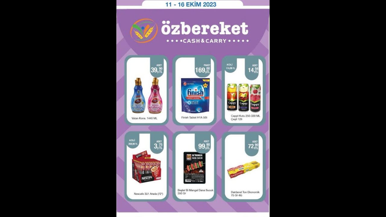 Öz Bereket Market Kampanyaları 11 - 26 Ekim 2023 - YouTube