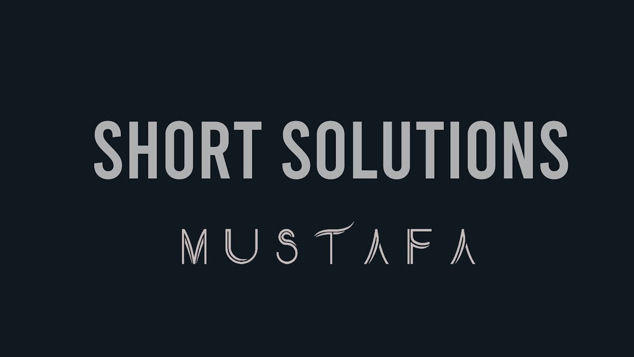 SHORT SOLUTIONS (LYRIC VIDEO) - MUSTAFA - YouTube
