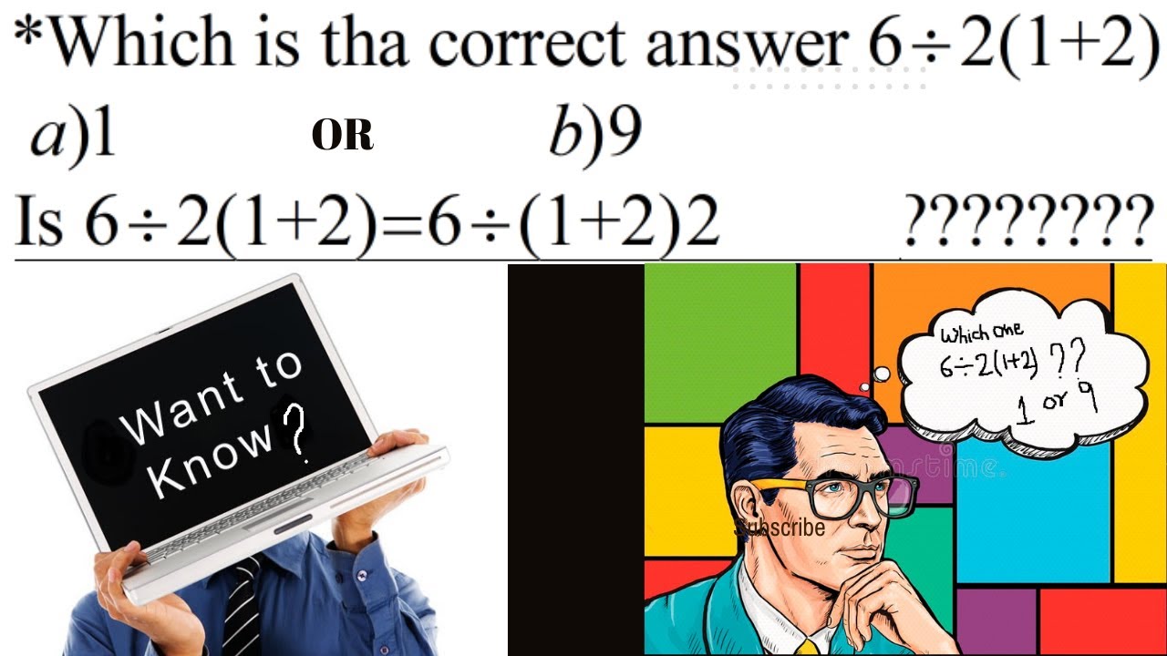 Is 6/2(1+2)=6/(1+2)2 ?? - YouTube
