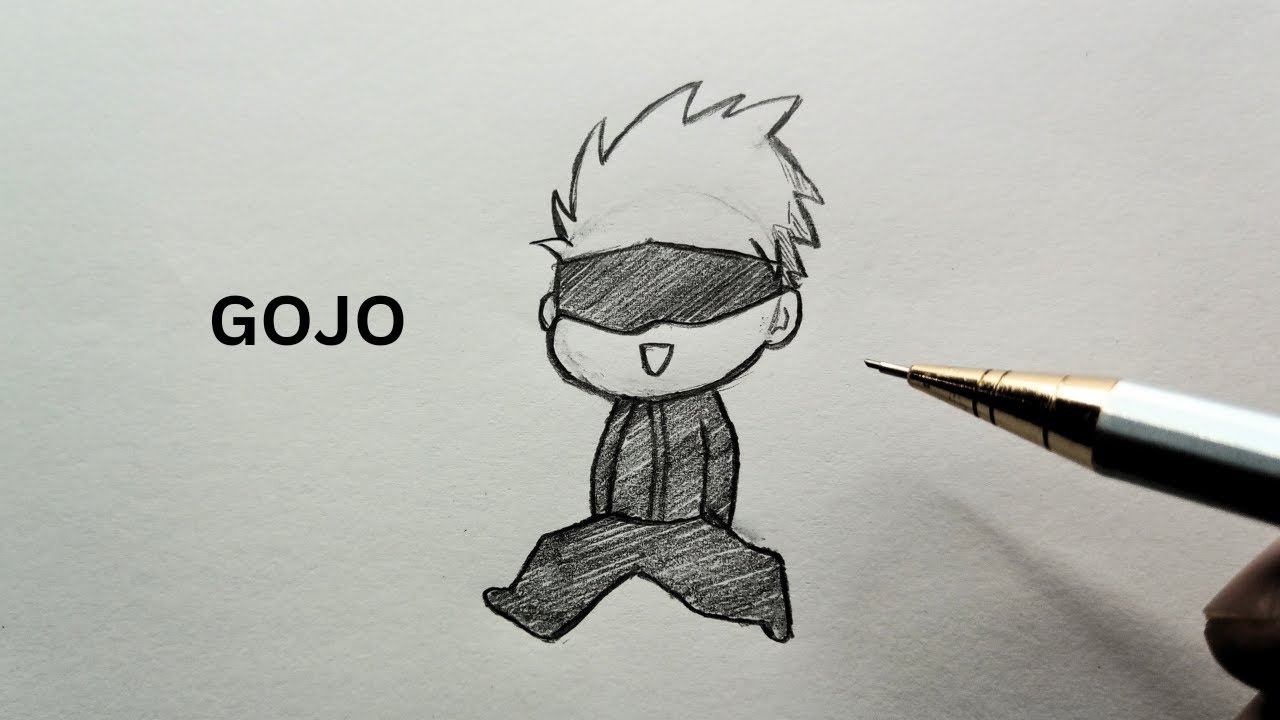 How to draw cute gojo sticker - YouTube