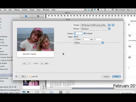 Print your own calendar in iPhoto '11 - YouTube
