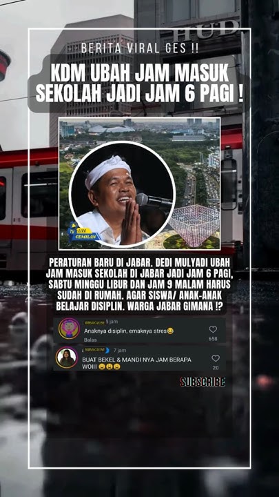 dedi mulyadi terbitkan aturan masuk sekolah di jabar jam 6 pagi mulai bulan juni #shorts - YouTube