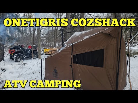 ATV CAMPING WITH THE COZSHACK HOT TENT - YouTube