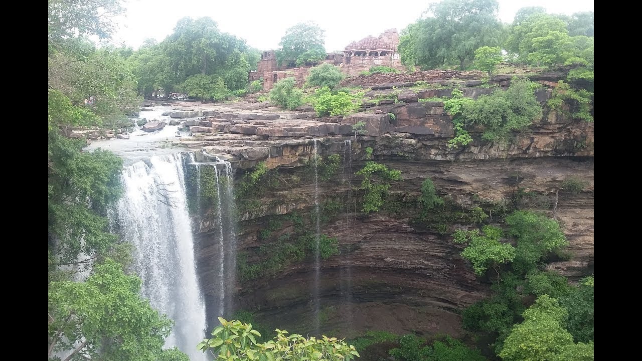 2 menal waterfall # rajasthan tourism waterfall near kota 4k - YouTube