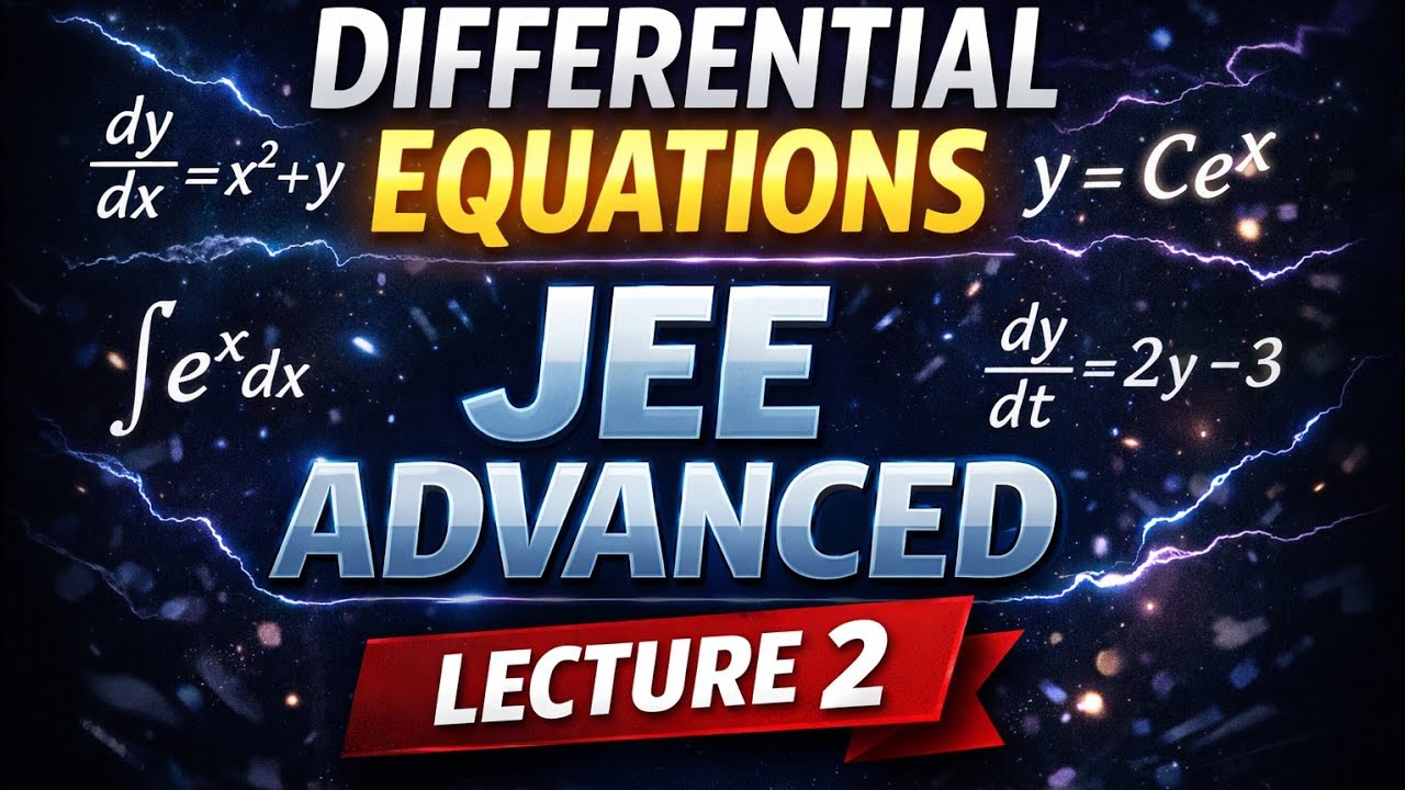 Differential Equations - JEE ADVANCED - Lecture 2 - YouTube