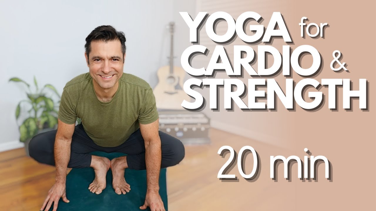 20 Minute Yoga & HIIT for Cardio & Strength - No Jumping or Equipment ...