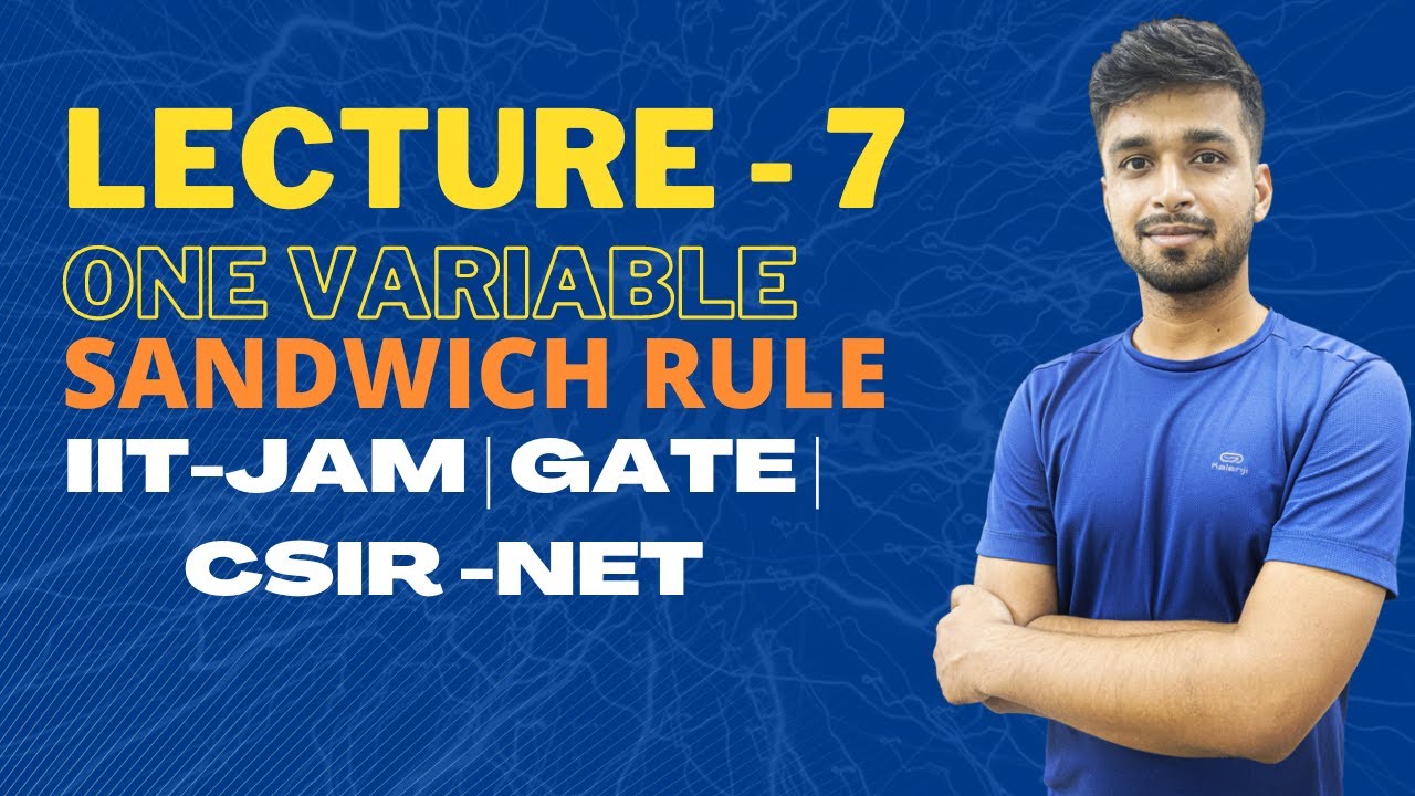 Lecture 7 | Sandwich Rule | function of one variable | | IIT-JAM | VY ...