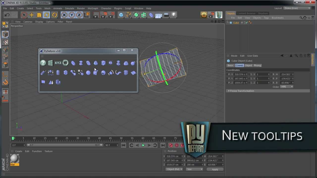 PyDeform v3.0 - Cinema 4D Plugin - YouTube