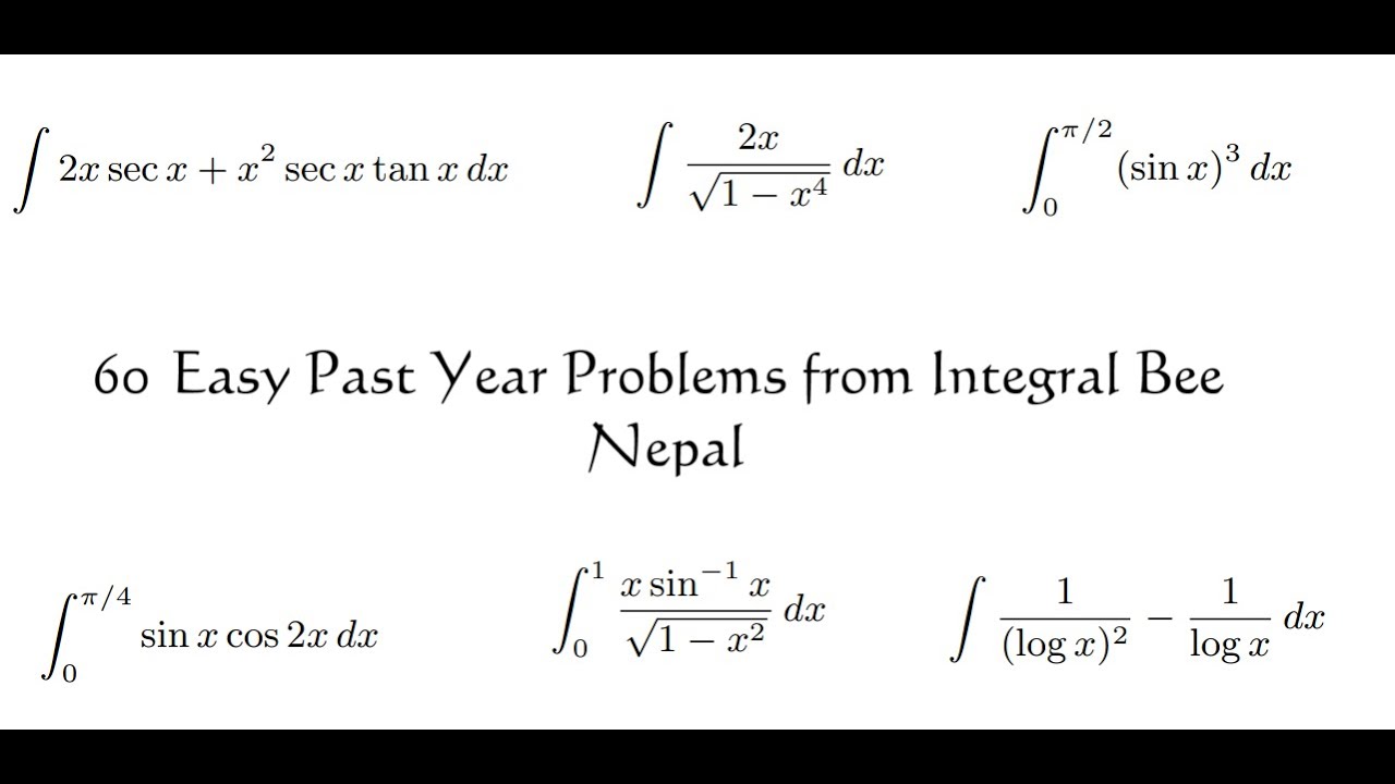 60 Easy Past year Problems from Integral Bee Nepal: Practice for MIT ...