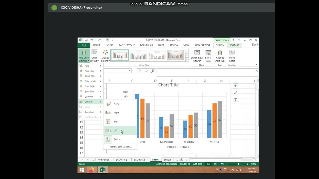 1:00 TO 1:30 (CHARTS OPTION IN MS EXCEL 2013) (PART-2) BY BHARTI CHANDANI (12 DEC 2023) - YouTube