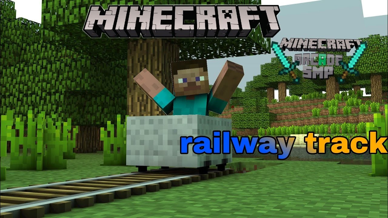 making a railway track to diekingdom arcade smp - YouTube