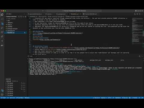 Thomas' Professional README.md Generator - YouTube