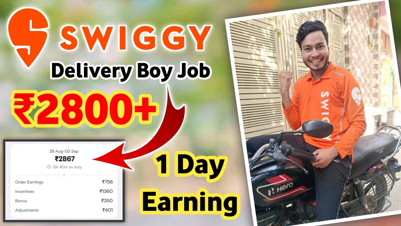 Swiggy Delivery में ₹2800+ एक दिन की कमाई 🛵 | Real Earning Report ...