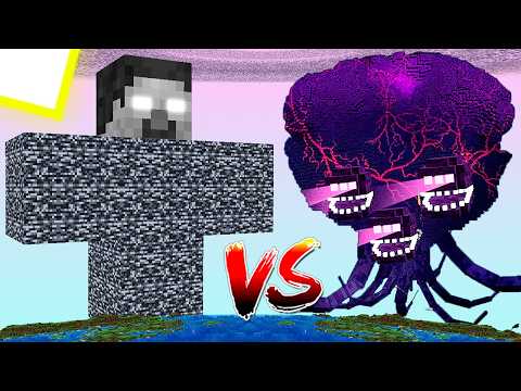MEGA Bedrock Herobrine vs MEGA Wither Storm in Minecraft!