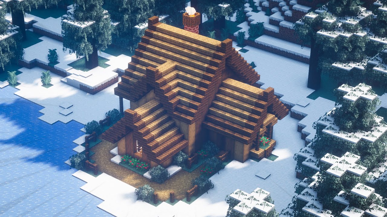 Minecraft | How to Build a Winter Wooden House | Easy Wood House ...