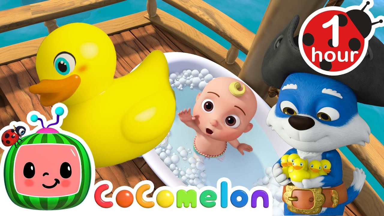 5 Little Ducks Bath Time 🧽 | CoComelon Animal Time | Nursery Rhymes ...