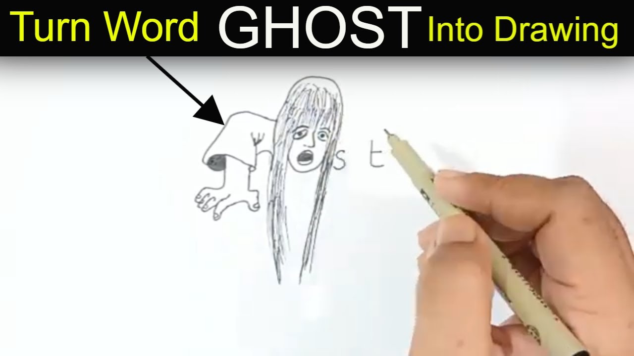 WOW! Turn Word GHOST into GHOST Drawing | Ghost Drawing 3D - YouTube