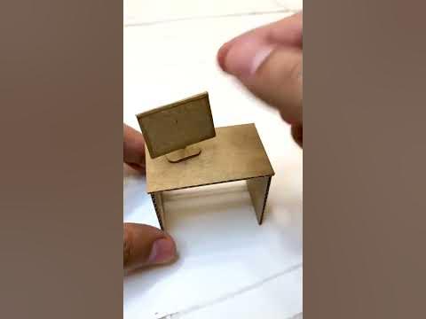 Mini Desk and PC made out of Cardboard box - YouTube