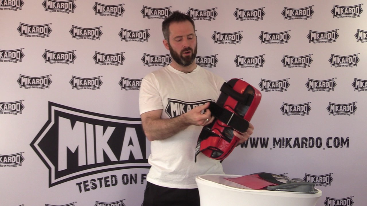 Mikardo Red and Black Handcrafted Thai Pad Kick pad with Patent Pending ...